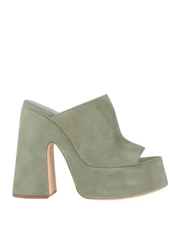 VIC MATIE Leather Platform Sandals - Green