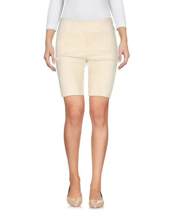 JIL SANDER Lambskin Bermuda Shorts - Beige
