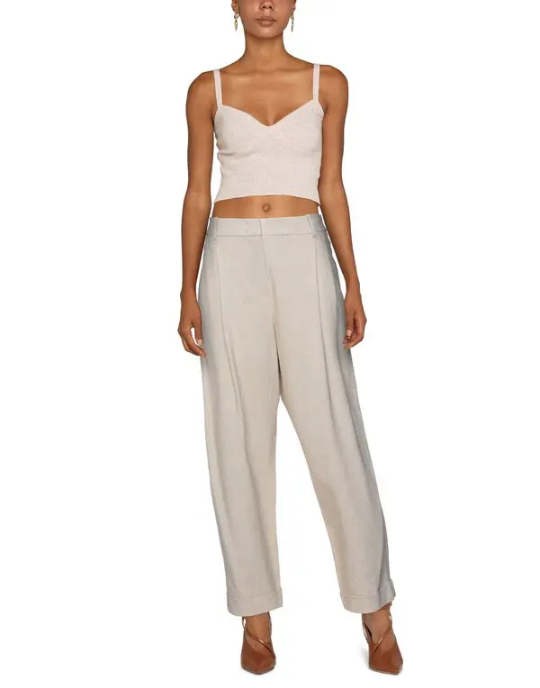 Emporio Armani Wide-leg High-waisted Pants - Beige