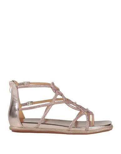 ALMA EN PENA Leather And Textile Fiber Embellished Thong Sandals