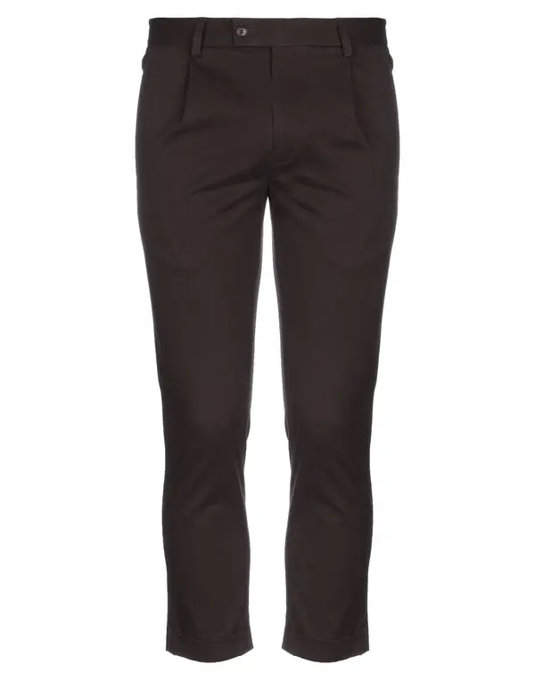 DANIELE ALESSANDRINI Pants Size Cotton, Elastane - Dark Brown