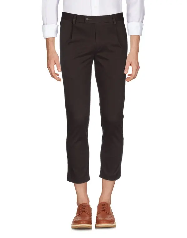 DANIELE ALESSANDRINI Pants Size Cotton, Elastane - Dark Brown