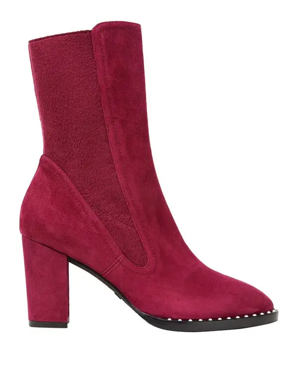 STUART WEITZMAN Ankle Boots In Leather And Textile Fibers - Red