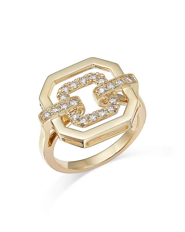 Bloomingdale'S Diamond Geometric Ring In 14k Yellow Gold - Gold/white