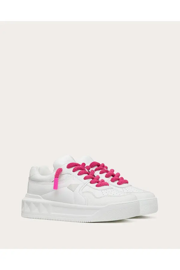 Valentino Garavani One Stud Xl Nappa Leather Low-top Sneaker - Pink