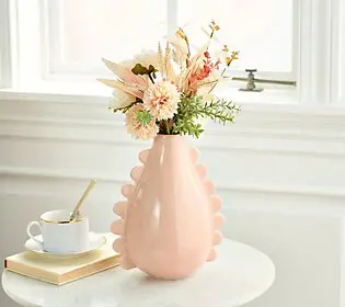 BRIGHT BAZAAR Scalloped 10' Ceramic Vase By - One-color