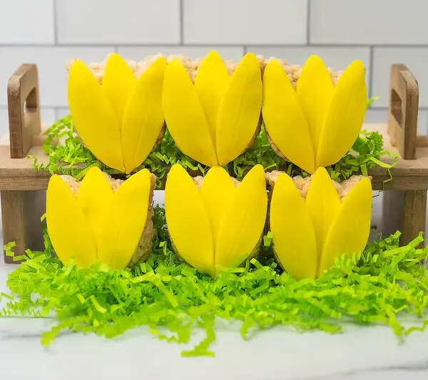 CREATIVE CRISPIES CO. Creative Crispies 6-pc Spring Yellow Tulip - One-color