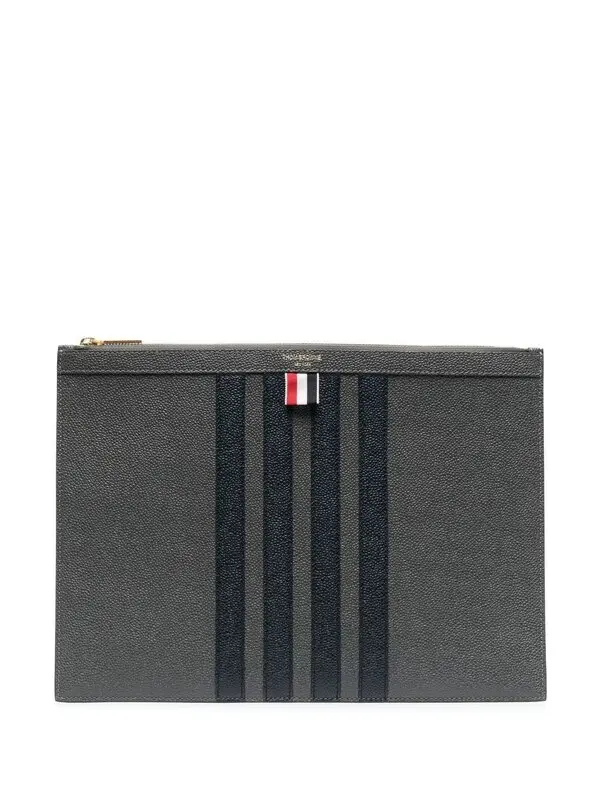Thom Browne 4-bar Stripe Document Holder - Grey