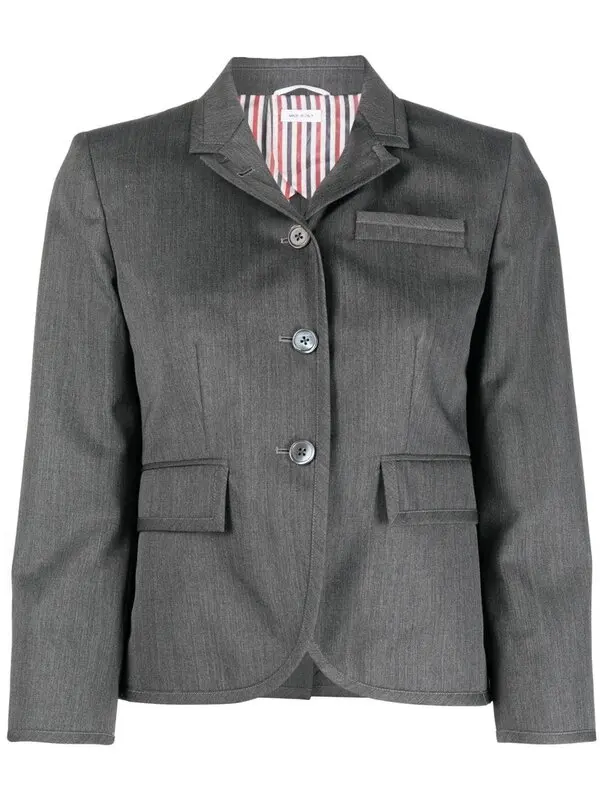 Thom Browne Single-breasted Wool Blazer - Grey