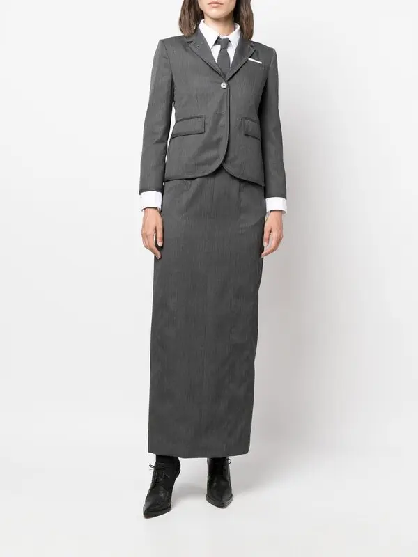 Thom Browne Single-breasted Wool Blazer - Grey