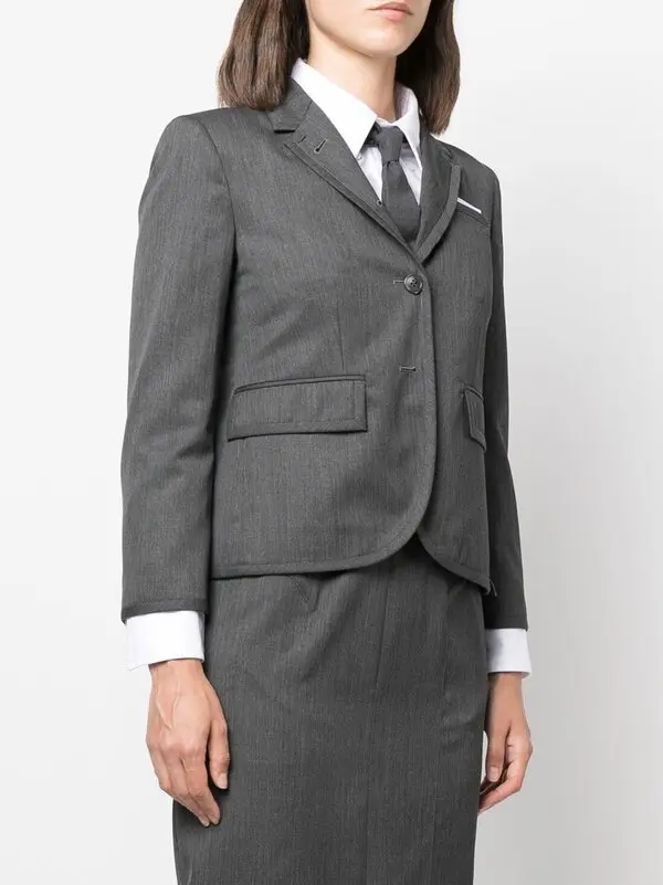 Thom Browne Single-breasted Wool Blazer - Grey