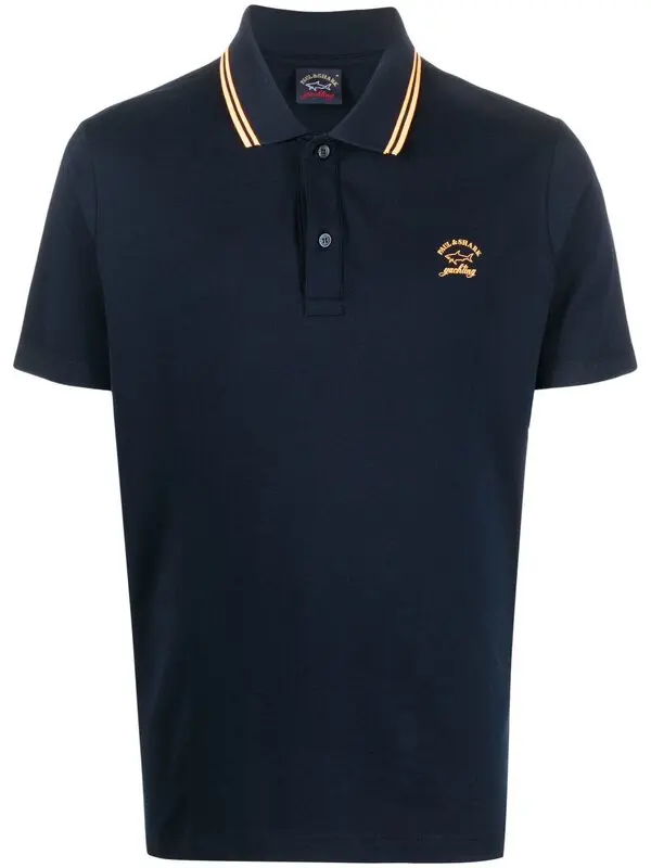 Paul & Shark Logo-print Short-sleeve Polo Shirt - Blue