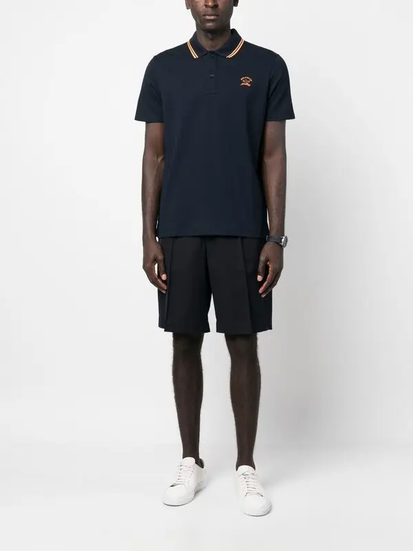 Paul & Shark Logo-print Short-sleeve Polo Shirt - Blue
