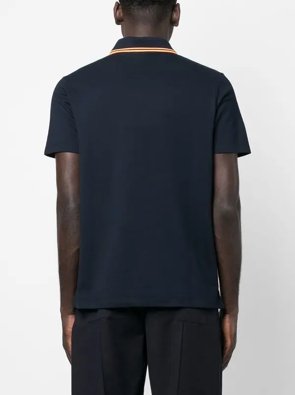 Paul & Shark Logo-print Short-sleeve Polo Shirt - Blue