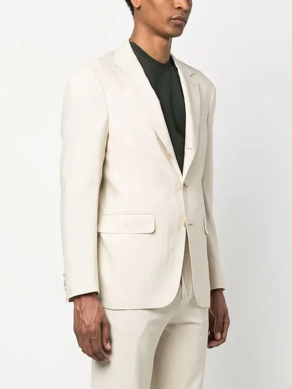 Canali Single-breasted Wool-linen Blazer