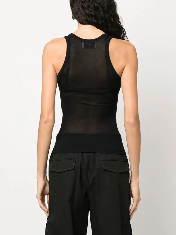 Coperni Semi-sheer Racerback Top - Black