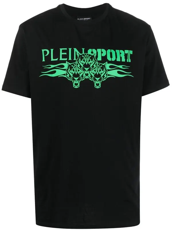PLEIN SPORT Crew Neck Logo-print T-shirt - Black