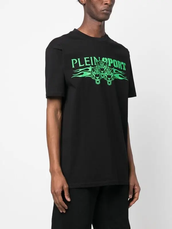 PLEIN SPORT Crew Neck Logo-print T-shirt - Black
