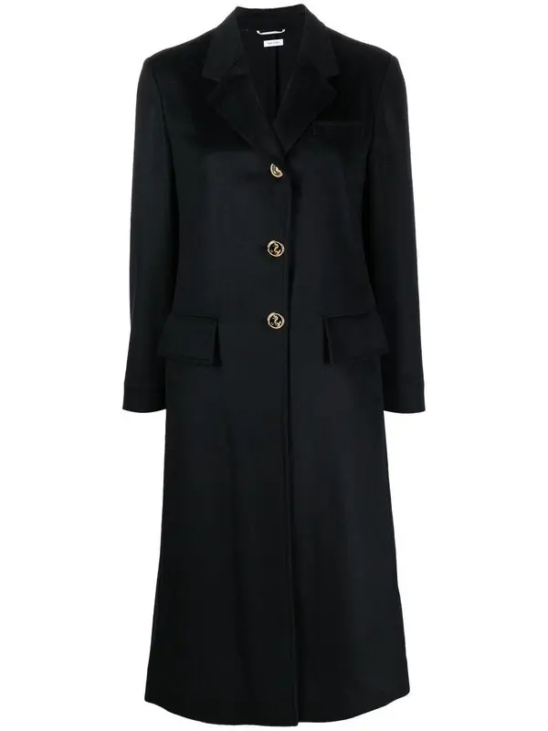 Thom Browne Wide-lapel Single-breasted Overcoat - Blue