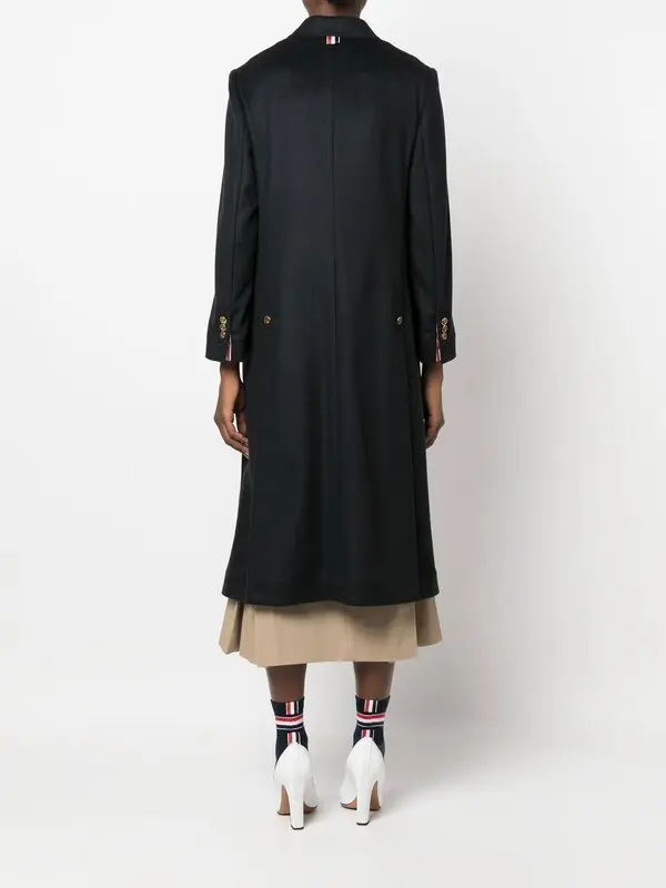Thom Browne Wide-lapel Single-breasted Overcoat - Blue