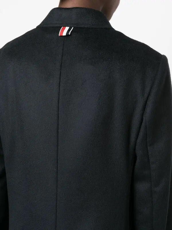 Thom Browne Wide-lapel Single-breasted Overcoat - Blue