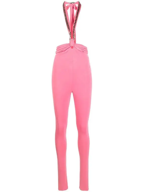 Attico Ruby Halterneck-strap Leggings - Pink