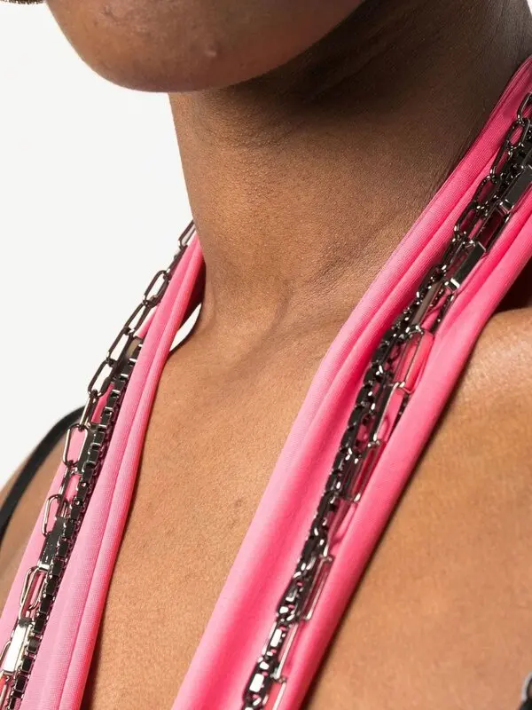 Attico Ruby Halterneck-strap Leggings - Pink