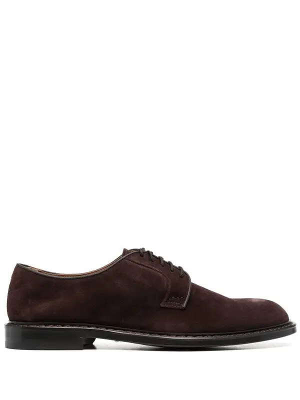 DOUCAL'S Lace-up Suede Derby Shoes - Brown