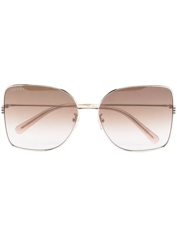 Gucci Oversized Square-frame Sunglasses - Gold