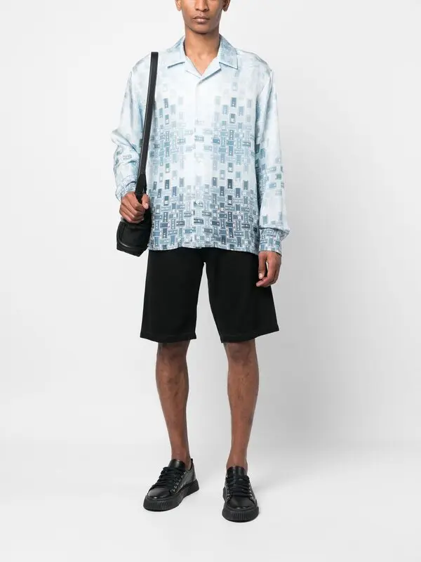 Amiri Gradient Tape-print Silk Shirt