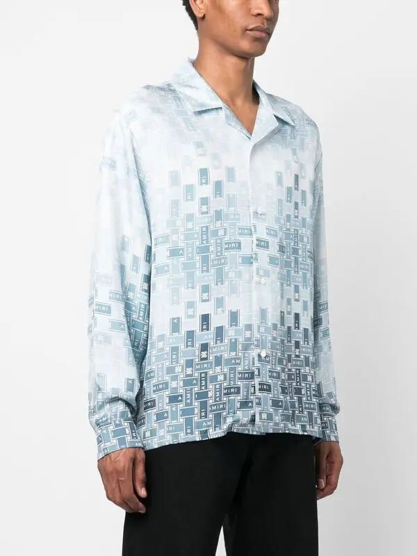 Amiri Gradient Tape-print Silk Shirt