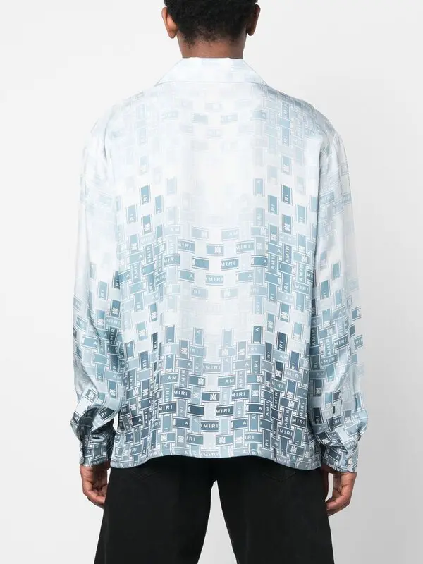 Amiri Gradient Tape-print Silk Shirt