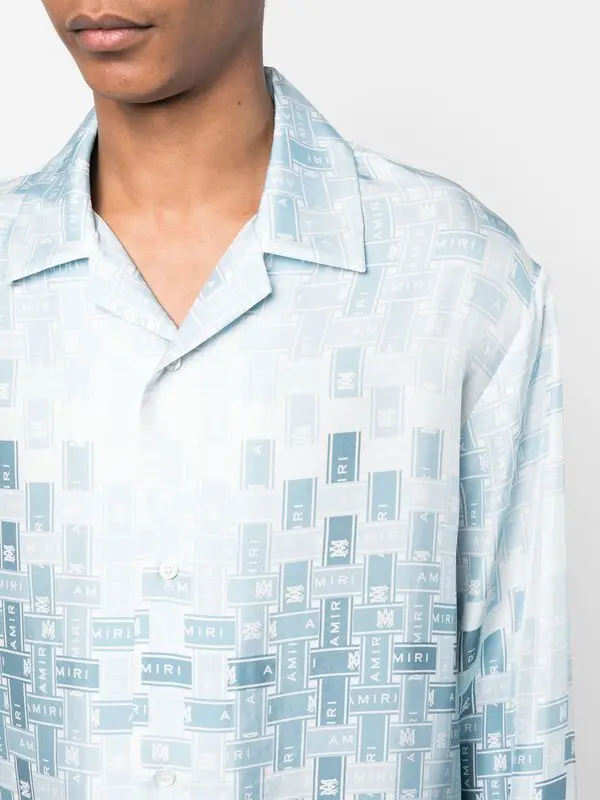 Amiri Gradient Tape-print Silk Shirt