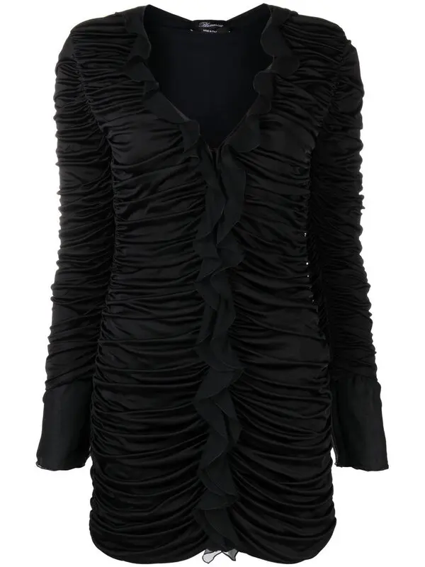 Blumarine Draped Ruffled Mini Dress