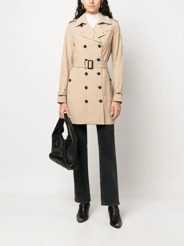 SAVE THE DUCK Lightweight Double-breasted Trench Coat - Brown