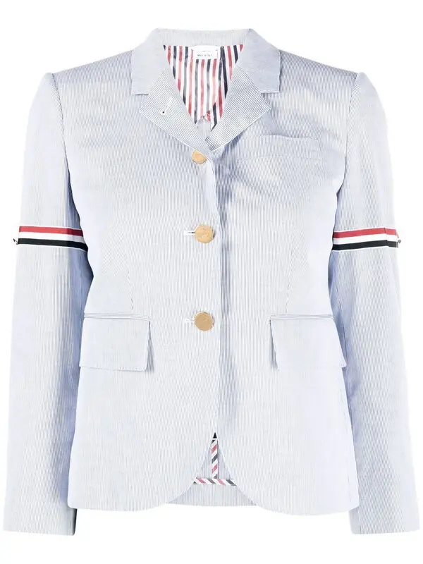 Thom Browne Vertical Stripe Single-breasted Blazer - Blue