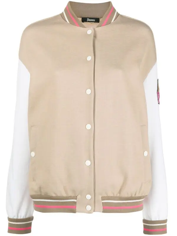 Herno Two-tone Tipped Bomber Jacket - Neutrals