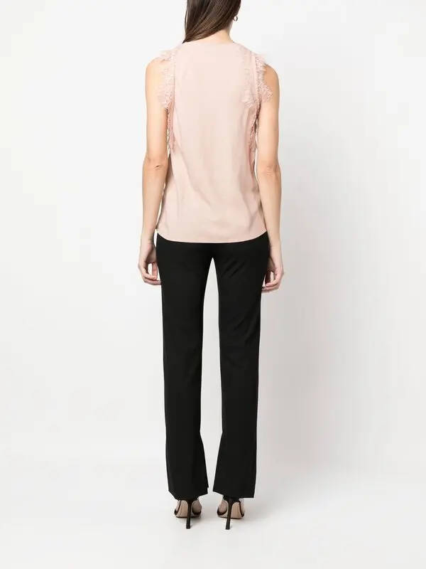 Pinko Semi-sheer Lace-panelled Top