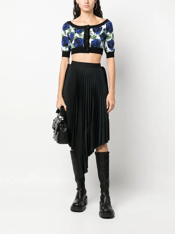 Philosophy Di Lorenzo Serafini Rose-print Cropped Cardigan