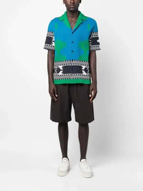 Alanui Patterned Intarsia-knit Shirt - Blue