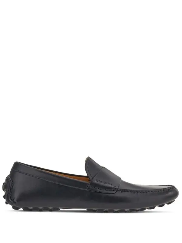 FERRAGAMO Saddle Driver Loafers - Black