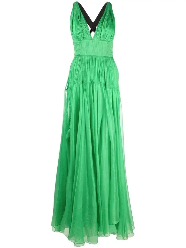 MARIA LUCIA HOHAN Ozana V-neck Gown - Green