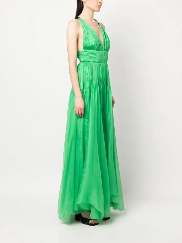 MARIA LUCIA HOHAN Ozana V-neck Gown - Green