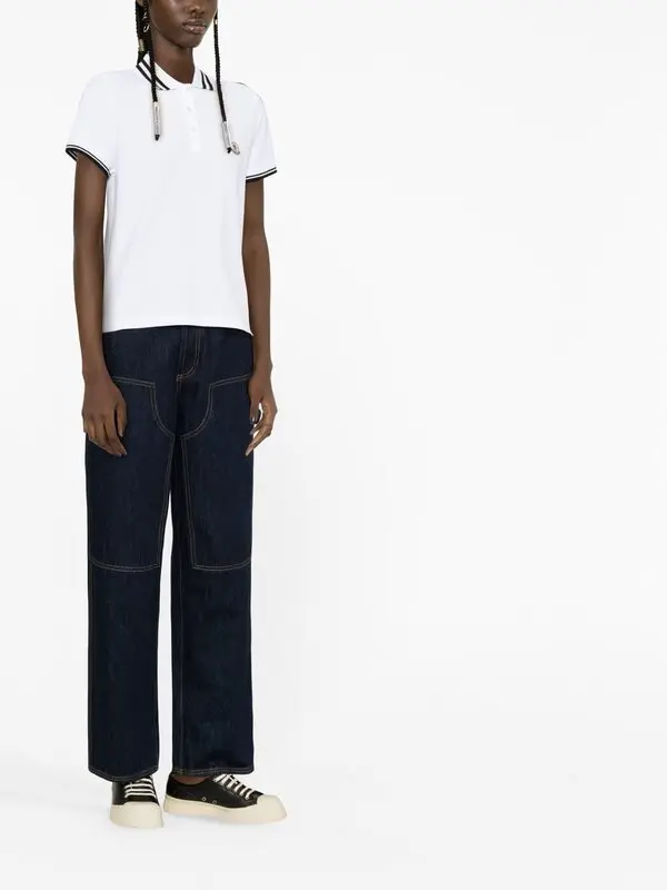 Moncler Stripe-trim Polo Shirt