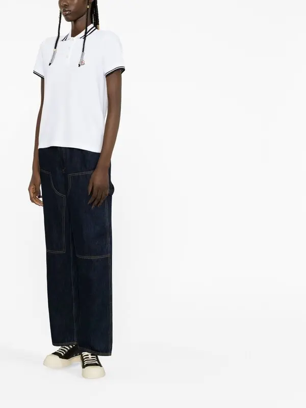 Moncler Stripe-trim Polo Shirt
