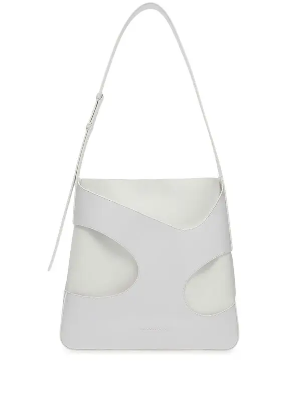 FERRAGAMO Textured Leather Shoulder Bag - White