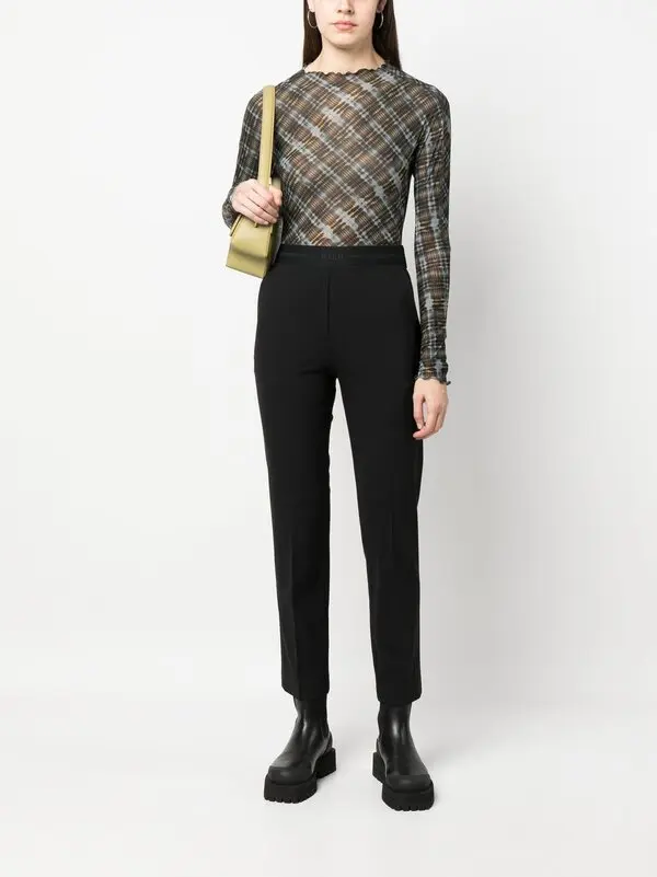 MSGM Logo Waistband Cropped Trousers
