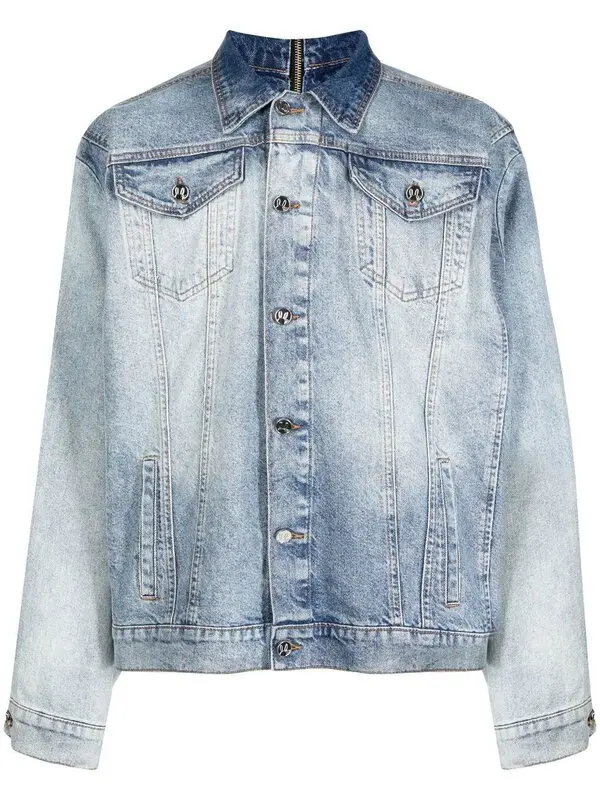 Natasha Zinko Logo-patch Zip-up Denim Jacket