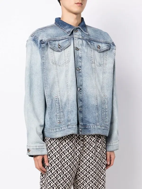 Natasha Zinko Logo-patch Zip-up Denim Jacket