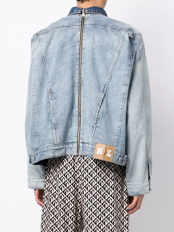 Natasha Zinko Logo-patch Zip-up Denim Jacket